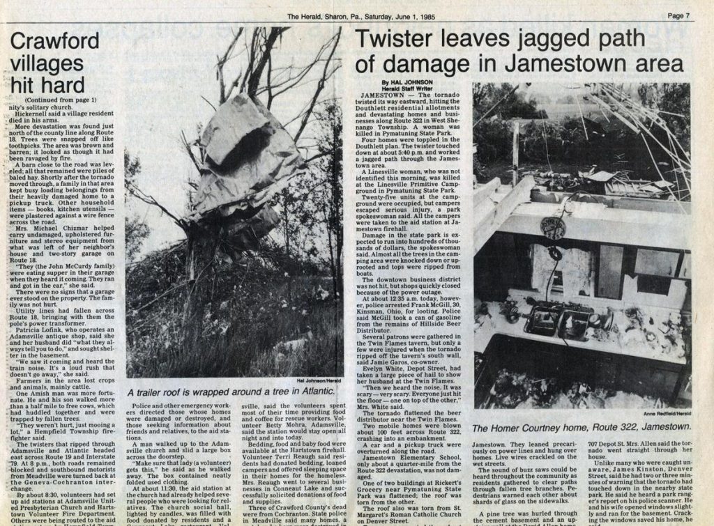 Niles to Wheatland F5 Tornado May 31, 1985 — Highways & Hailstones