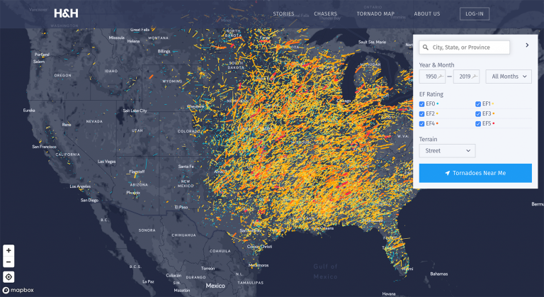 Tornado Map — Highways & Hailstones