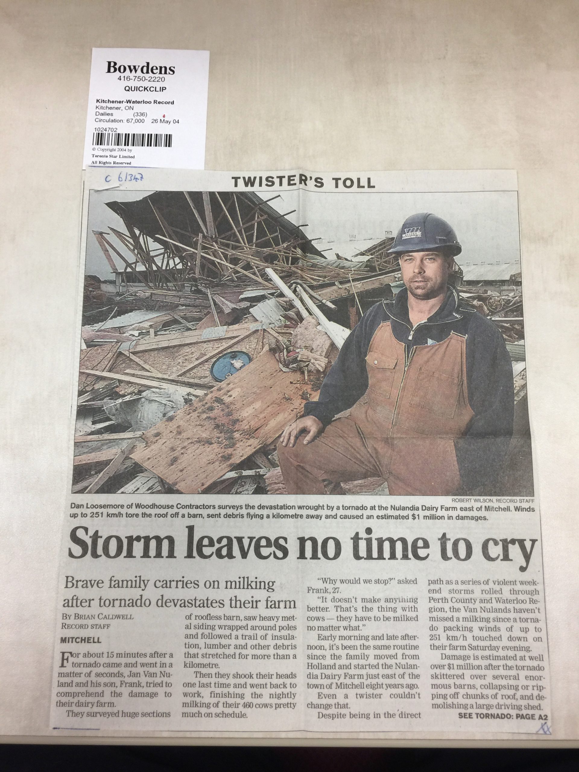 Mitchell, ON F2 Tornado of May 22, 2004 — Highways & Hailstones